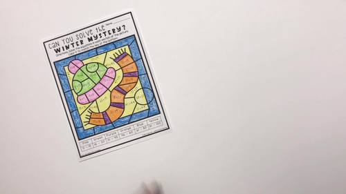 Winter Math Mystery Pictures - Addition and Subtraction Within 100