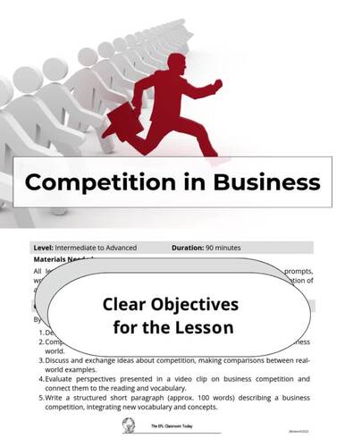 Competition - LESSON PLAN by The EFL Classroom Today | TPT