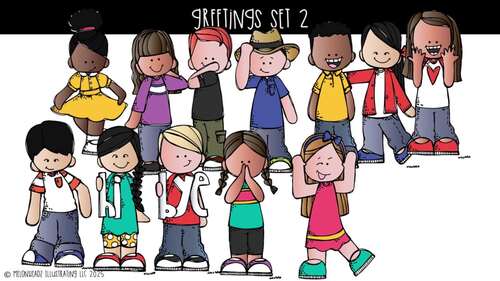 Greetings clip art Set 2, Welcome clip art, Hello & Goodbye clip art ...