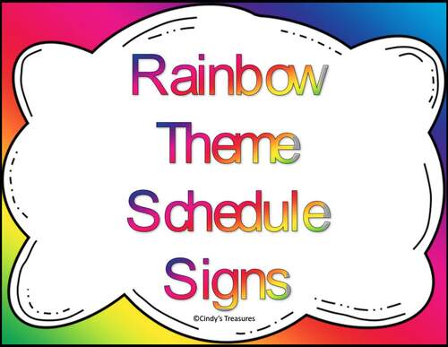 Rainbow Theme Daily Schedule Cards *Editable* by Cindy's Treasures