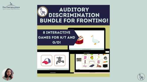 Auditory Discrimination games for K-T & G-D, NO PREP BUNDLE for Fronting