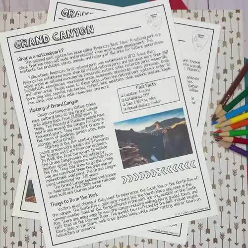Hot Springs National Park Reading Passage and Graphic Organizer | TPT