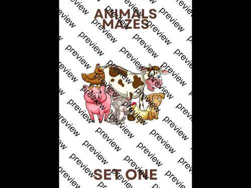 Animals Mazes Set 1 Pets Birds Wild Ocean Farm 2nd 3rd 4th 5th Grade ESL