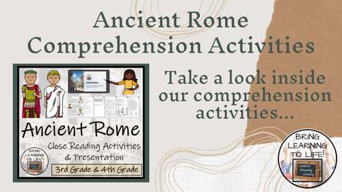 Ancient Rome Close Reading Passage & Comprehension Activities | 3rd–4th ...
