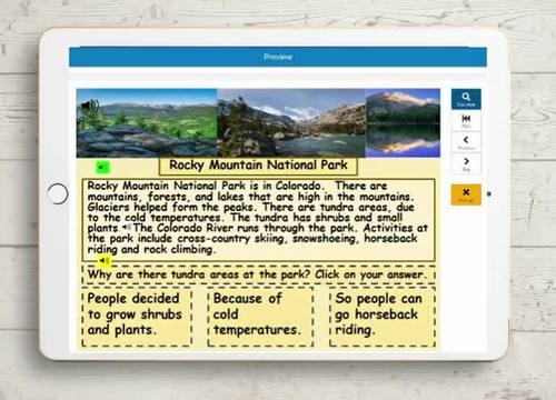 Reading Comprehension & Identifying Details: National Parks (Boom Cards ...