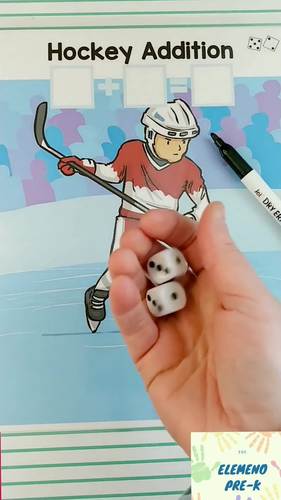 Hockey Addition Dice Game Math Center by ElemenoPreK | TPT