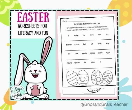 Easter Activities - Literacy Worksheets for Phonics, Grammar, Writing ...