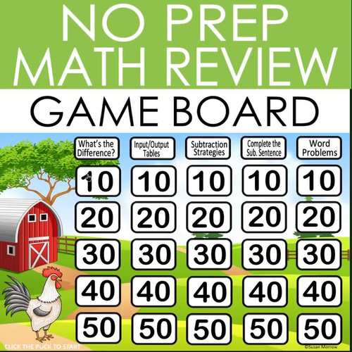 2 DIGIT SUBTRACTION POWERPOINT GAME SHOW | NO PREP | JEOPARDY STYLE