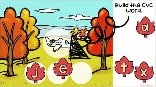 FALL Leaves Themed CVC Word Work - ONLINE Distance Learning Google ...