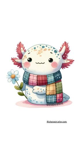 Axolotl Winky clipart, Cute axolotl illustrations by Atcharasiri Whimsy ...