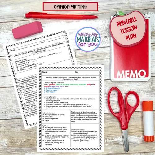 Writing Workshop | Opinion IDEAS by Amazing Materials for You by Amy ...
