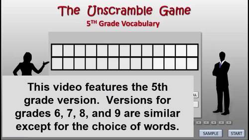 THE UNSCRAMBLE GAME (6TH GRADE VERSION) by Training Masters | TPT