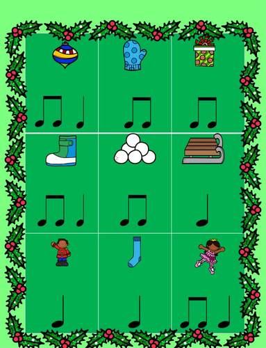 Elementary Christmas Musical Bingo for Grades K - 3 by TEACH KIDS MUSIC