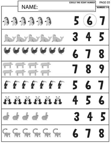 Preschool Worksheets 10 Pages - CIRCLE THE RIGHT NUMBER 1-10 | TPT