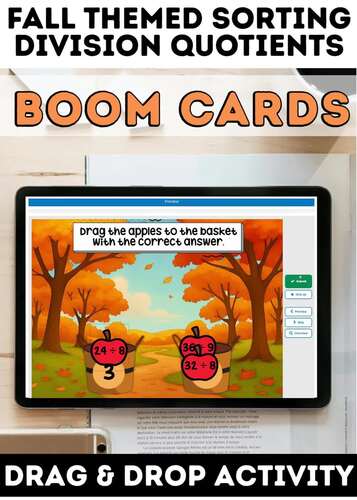 Fall Division Sorting | Boom Cards™ | Drag the Apples to the Correct Basket