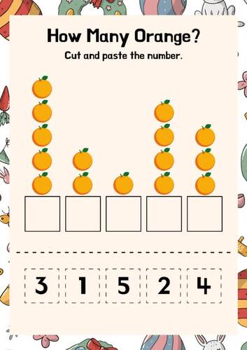 Counting How Many Fruits Easter Worksheet PreK - 2nd Easter Activity ...