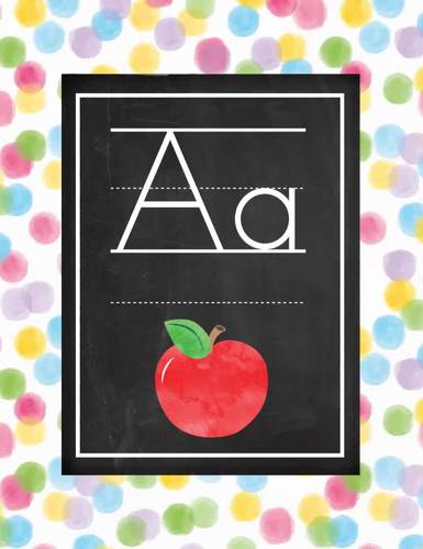 Rainbow Dot Watercolor Alphabet Posters by Really Reading | TPT