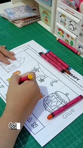 Ramadan Lantern Coloring Craft for kids, Ramadan Activity, Eid Decoration