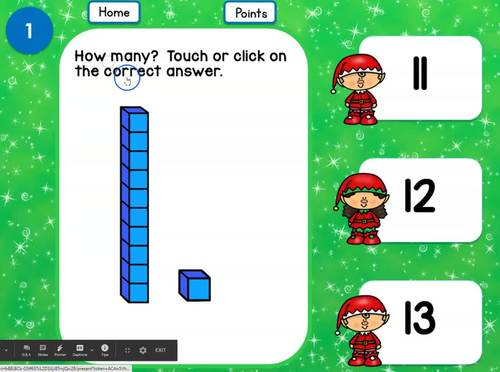 Christmas Elves Teen Numbers Tens Blocks and Ten Frames for Google ...