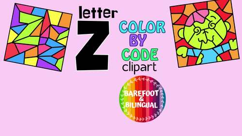 Letter Z Color By Code Clipart | Beginning Sounds & Alphabet Clipart