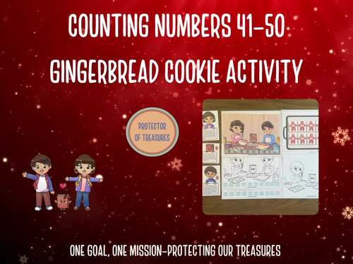 Gingerbread Bakery Counting to 50 | Christmas Math Activities with Coloring