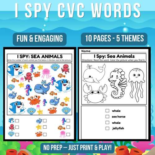 I Spy CVC Words | Phonics & Reading Practice Worksheets | Fun Literacy Game