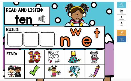 WINTER KIDS | CVC WORDS | Read, Build and Find BUNDLE BOOM CARDS
