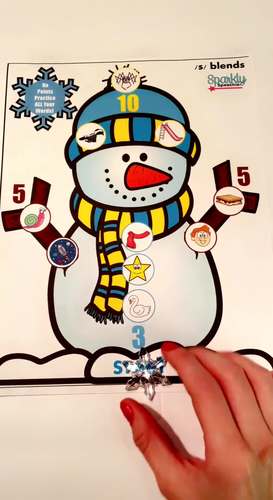 Snowman Winter Shuffleboard Articulation Langauge Speech Position ...