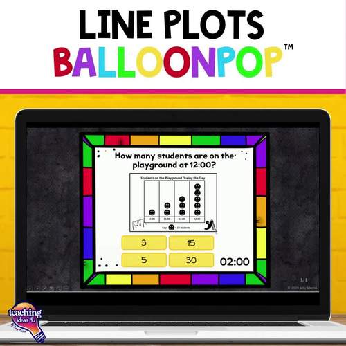 5th Grade Line Plots Digital Math Review Games BalloonPop™ | TPT
