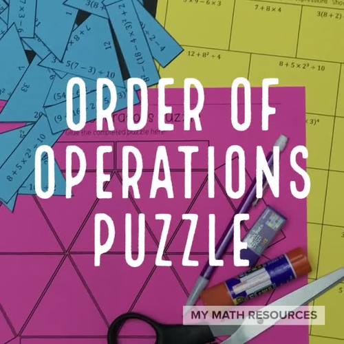 6.EE.A.1 Order of Operations Puzzle - Fun Math Activity by Amy Harrison
