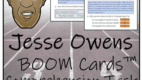 Jesse Owens BOOM Cards™ Comprehension Activity | 3rd Grade & 4th Grade