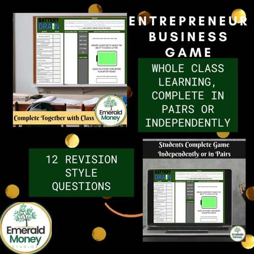 Entrepreneur Business Game by Emerald Money Studios | TPT