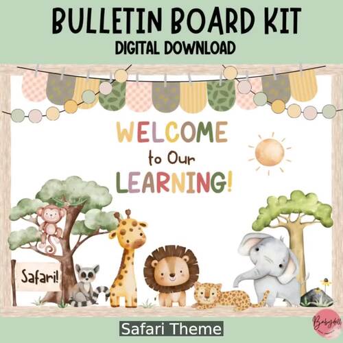 Boho Safari Bulletin Board Kit | Welcome Back to School Jungle ...