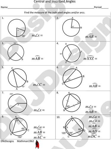 Central and Inscribed Angles of Circles by DNJDesigns and Mathman1962