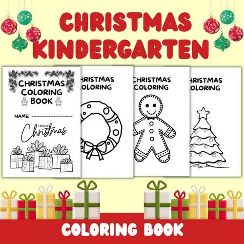 Christmas Kindergarten Coloring Page for kids by Little Minds Books