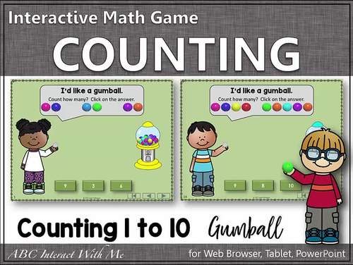 Counting to 10 Number Sense Interactive Math Game {Gumball} | TpT