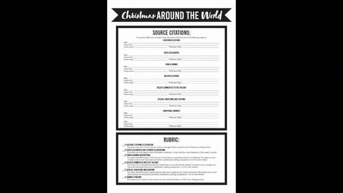 Christmas Around the World Research Poster Template | Printable Holiday ...
