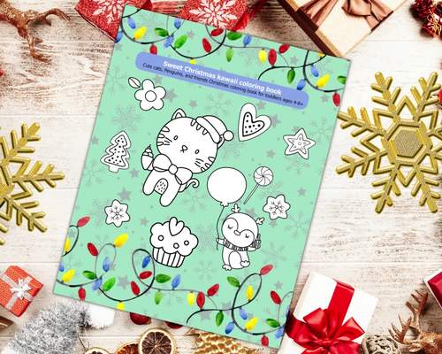 Sweet Christmas Kawaii Coloring Book Set 1 by SaroDigiArt | TPT