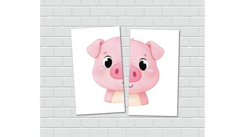 Animals Symmetry Cards, Matching Game, Preschool Learning by Clever ...