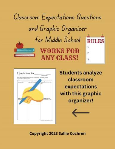 Classroom Expectations Questions and Graphic Organizer for Middle School