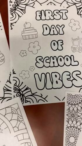 Back to School|End of School Year Trendy Coloring Pages by Educated by Kay