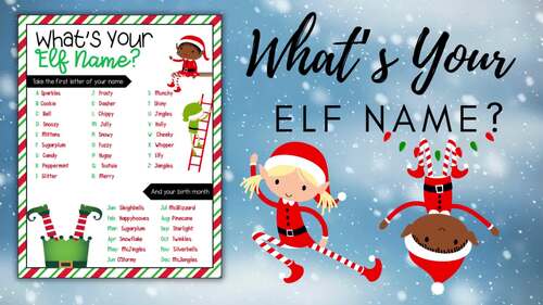 What's Your Elf Name with Nametags | Fun Christmas Classroom Activity