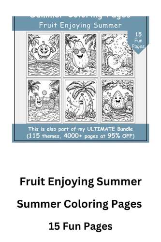 Fruit-Themed Summer Coloring Book | Printable Coloring Pages for Kids ...