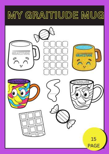 Gratitude-Mugs-Gratitude Mugs Craft Bulletin Board | Thanksgiving