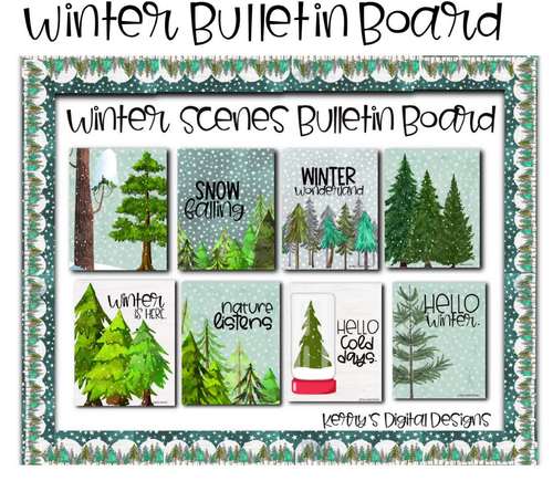 EDITable Winter Scenes Posters | 15 Posters | 7 Editable 7 | 8 Quotes| 22