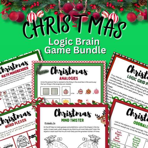Christmas Logic Puzzle Bundle | Grades 2–5 | No Prep Critical Thinking ...