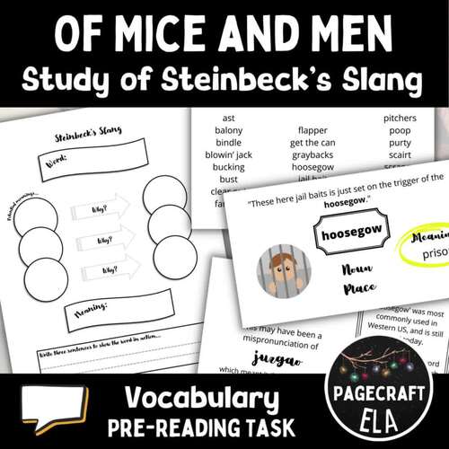 Of Mice and Men Dialect and Vocabulary Language Study of Steinbeck's Slang