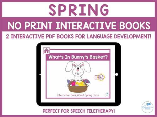 Spring No Print Interactive Books and Boom Cards Speech Therapy | TPT