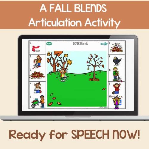 Fall Blends NO PREP Articulation L, R, & S Clusters a Create a Scene ...