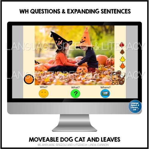 Fall Boom Cards™ Speech Therapy | WH Questions | Real Photos | GIFs